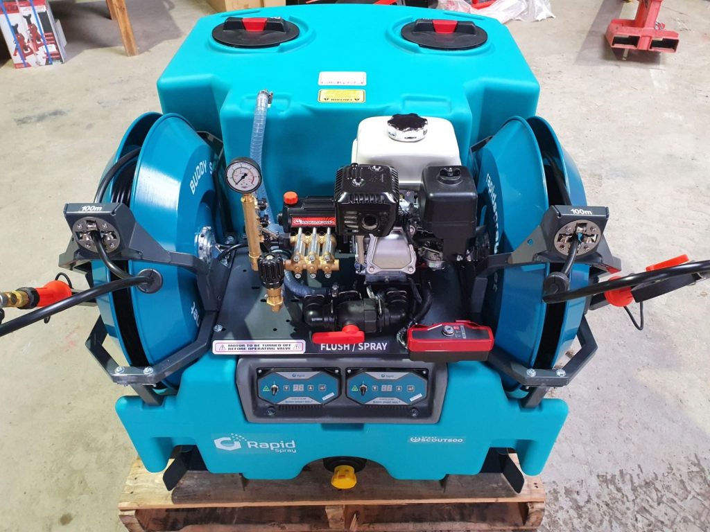 Rapid Spray Scout 600 litre UTV weed sprayer with Single 100 mtr or 150 mtr Buddy Reel – Spray ...